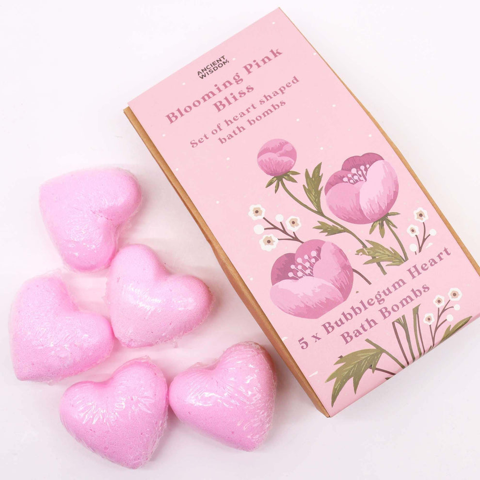 Blooming Pink Bliss Bath Heart Gift Set - Romantic & Vegan Friendly ...